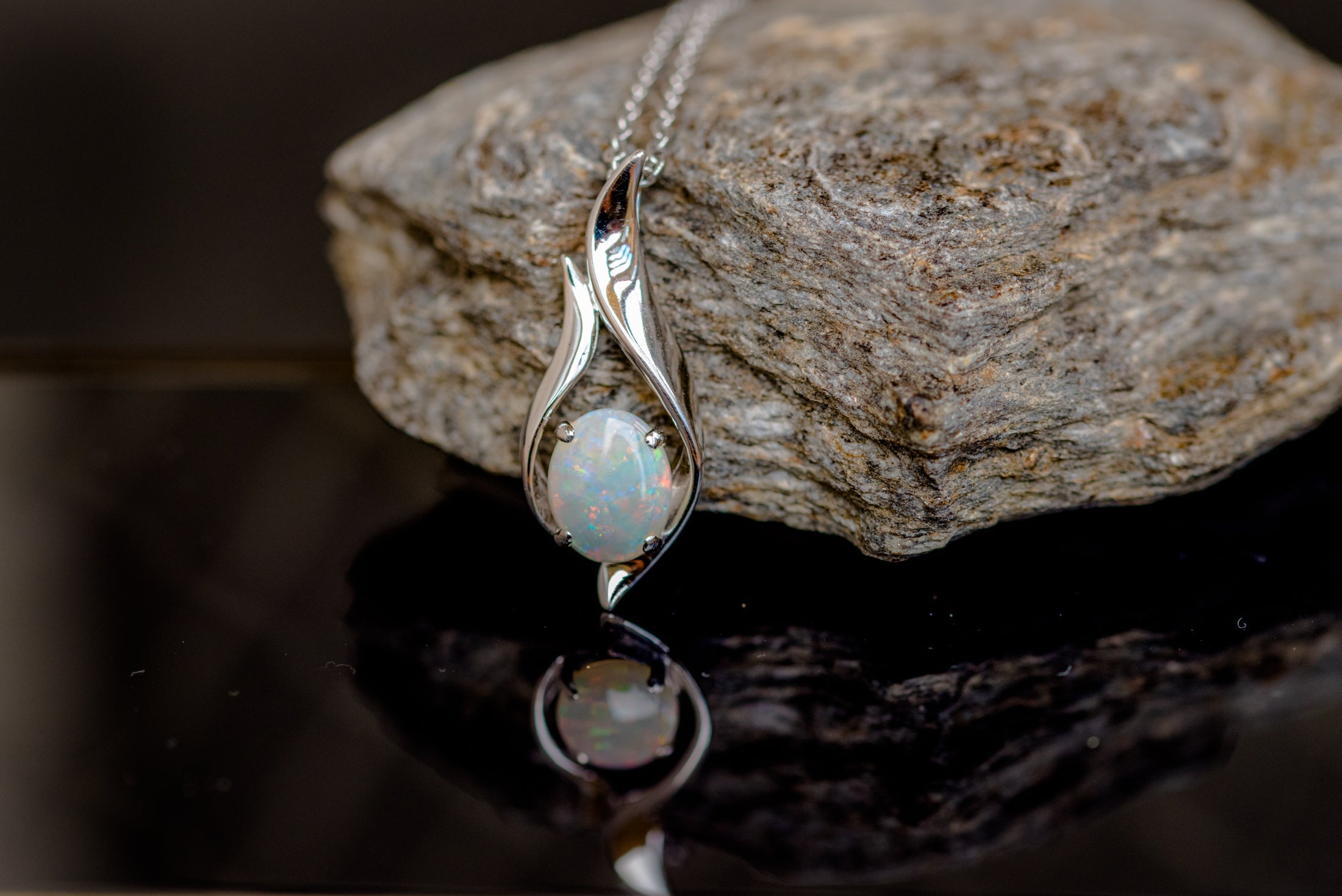 Australian Solid Opal Pendants in Sterling Silver – Australian Opal Gallery - Australian Opal ...